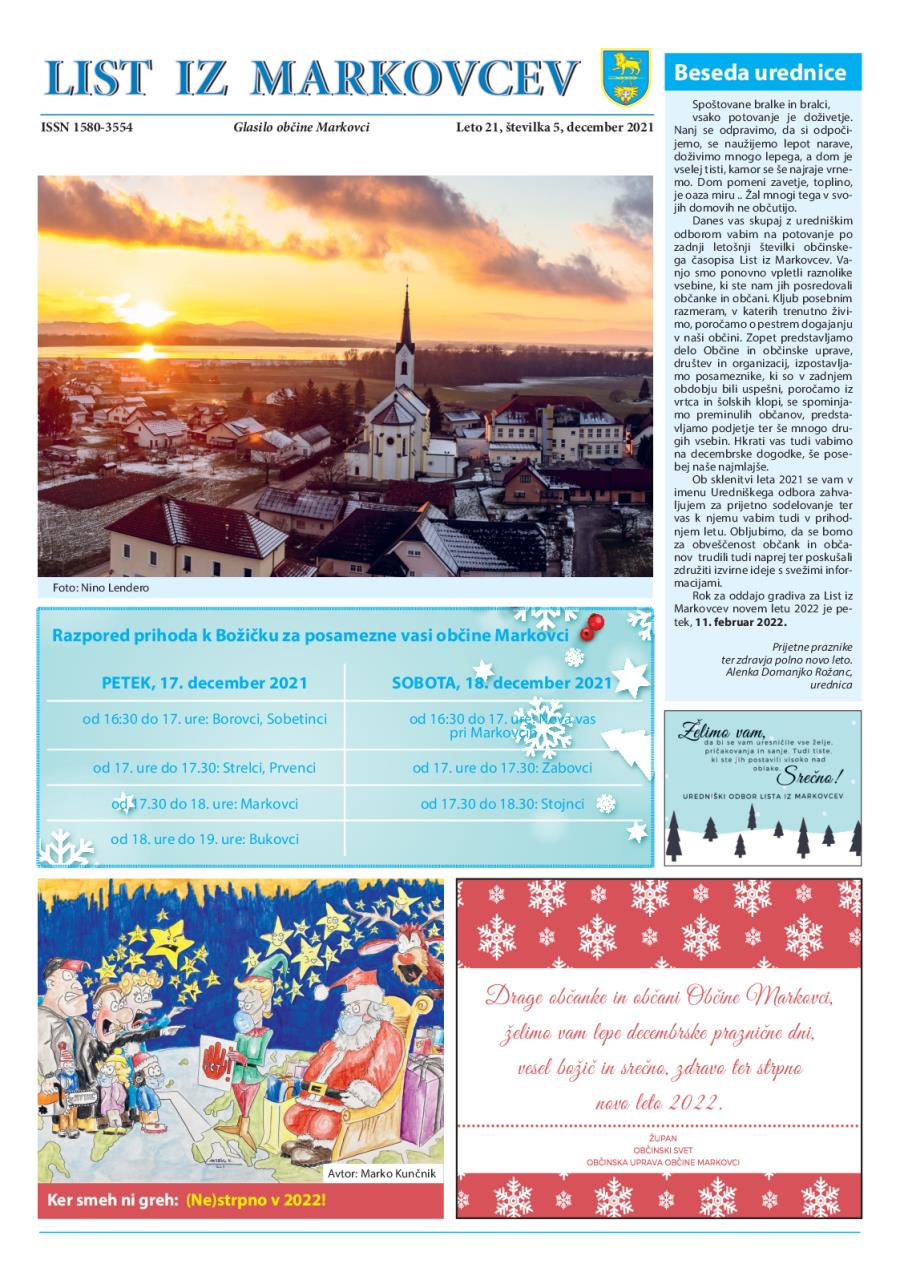 LIST IZ MARKOVCEV DECEMBER 2021 - markovci.si
